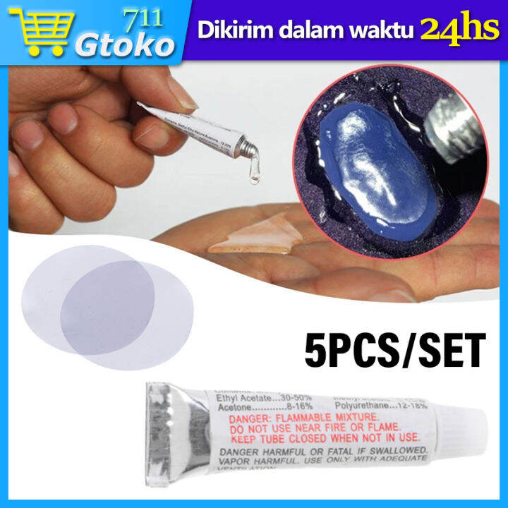 5Pcs/Set Lem Patch PVC untuk Kasur Udara Pompa Tempat Tidur Udara Sofa ...