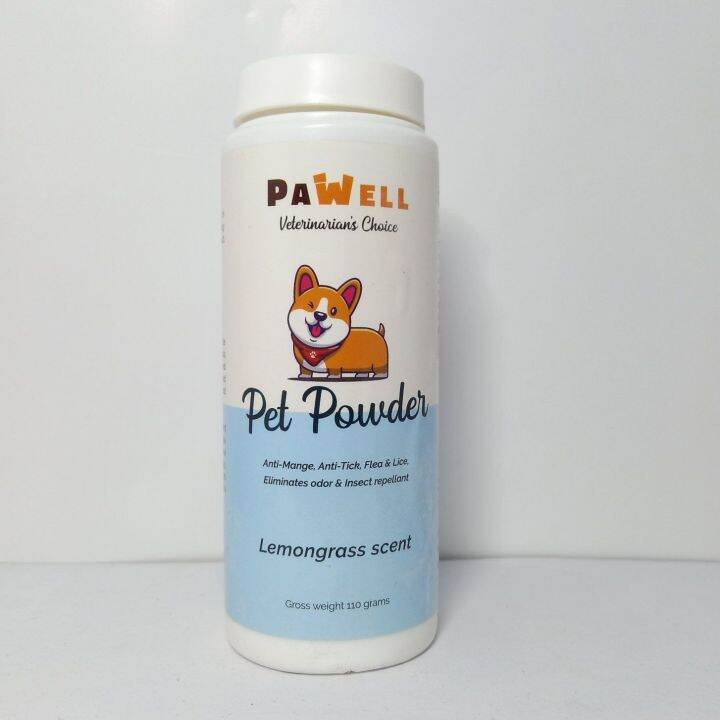 [VET SUPPORT] 1pc Pawell Pet Powder 110grams Lemongrass Scent / Anti ...