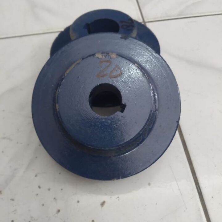 Pulley/pully/puli mesin cor besi 4'' B1 as 20mm | Lazada Indonesia