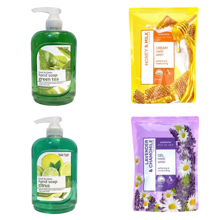WATSONS Hand Wash & BODY TREATS Hand Soap (500ml Refill / 750ml Pump ...