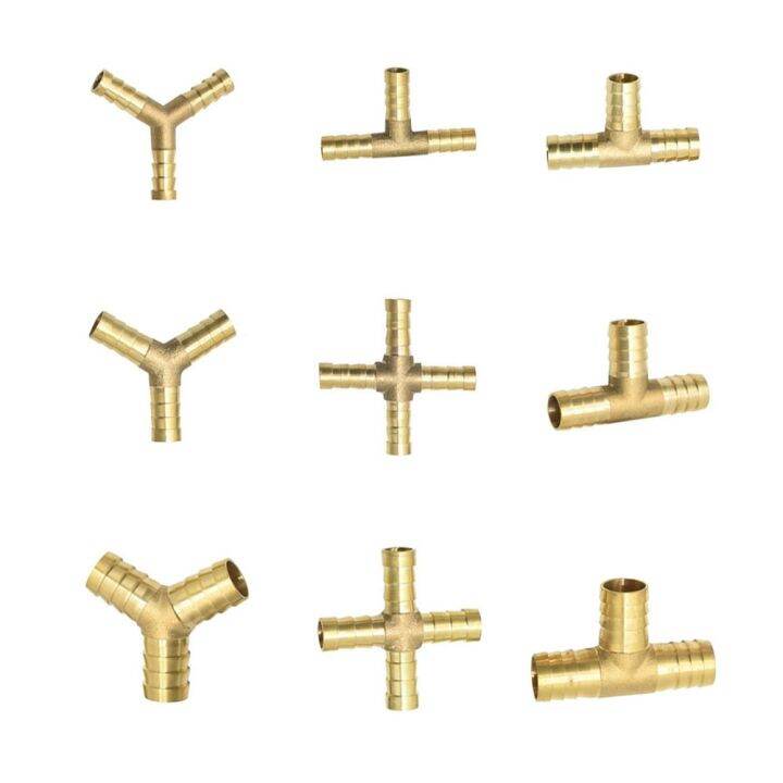 Brass 8/10/12/14/16/19mm Barb Connector Cross Tee Y Type Water Splitter ...