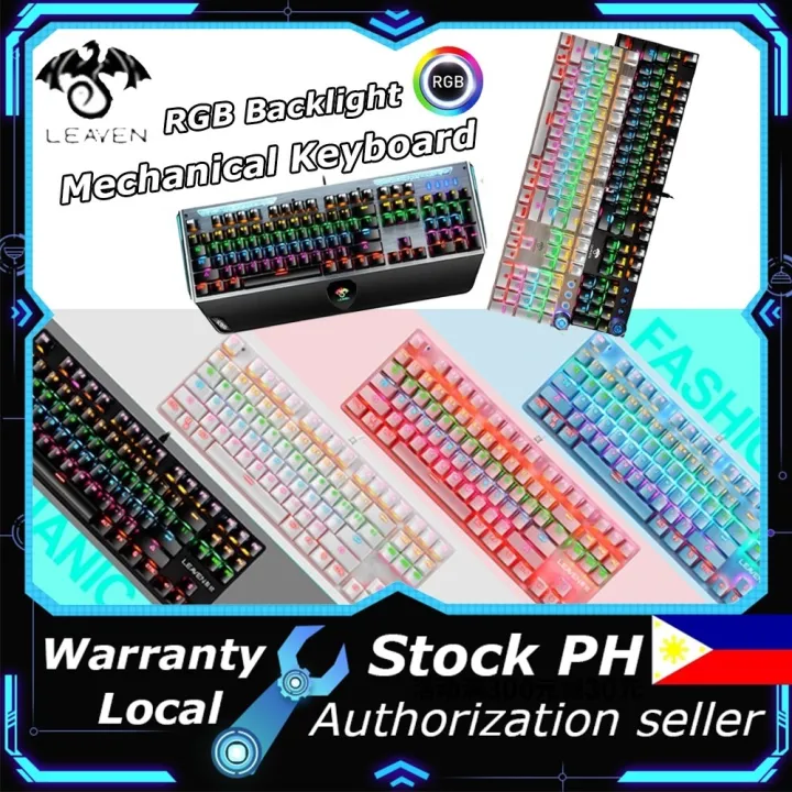 PH Stock】K550/K880 87Key /104 Key Mechanical Hotswappable Keyboard wired RGB Gaming Office PC ...