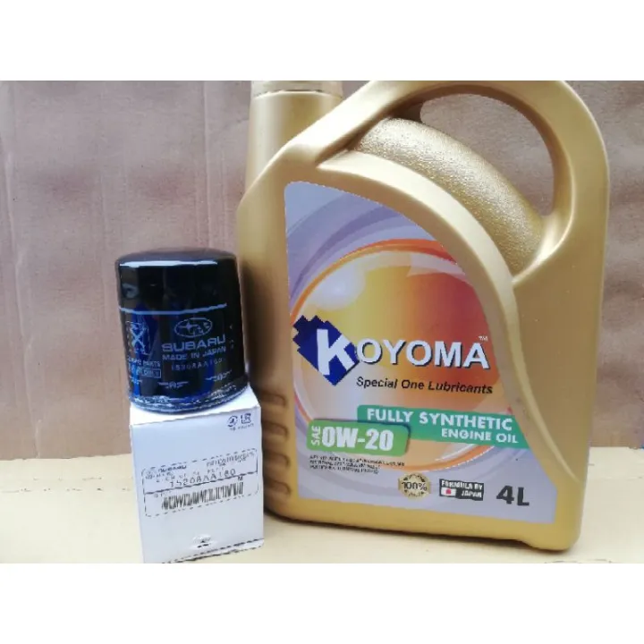 SUBARU XV, FORESTER OIL FILTER + KOYOMA 0W20 FULLY SYNTHETIC ENGINE OIL ...