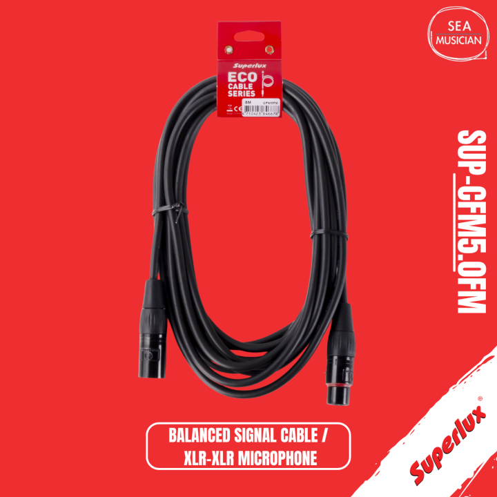 SUPERLUX CFM5.0FM BALANCED SIGNAL CABLE/ XLR-XLR MICROPHONE CABLE 5M ...