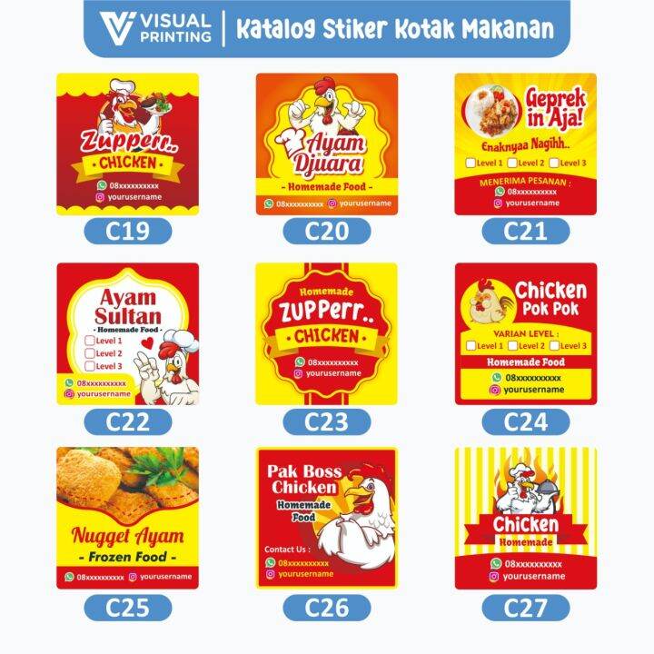 Cetak Stiker Label Kemasan Custom Ayam | Lazada Indonesia