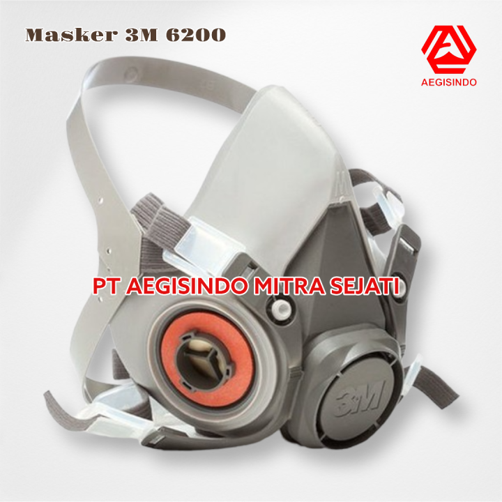 Original Masker 3M 6200 Double Respirator Half Face Safety Gas Kimia ...