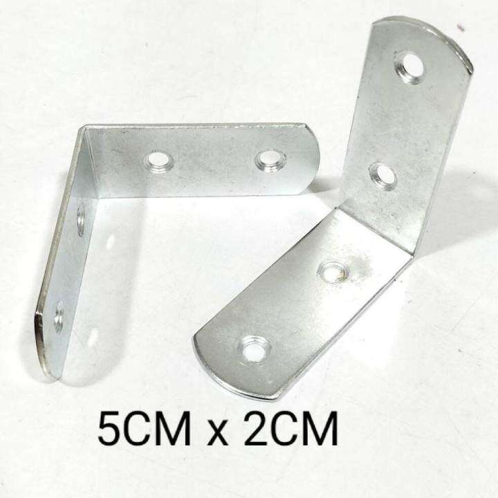 Siku L Oval 5cm x 2cm plus sekrup 4pcs BESI Bracket Ambalan Penyangga ...