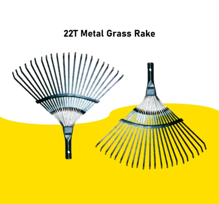 22 TEETH HEAVY DUTY METAL GRASS RAKE CRAWLER GARDENING / Penyakar besi ...