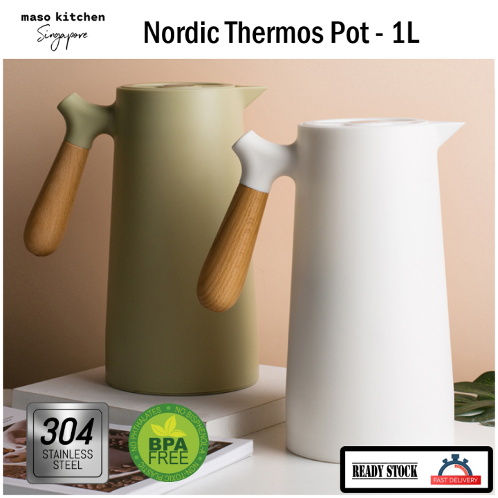 [SG Seller] Double Walled Thermal Pot - 1000ml Vacuum Flask Capacity ...