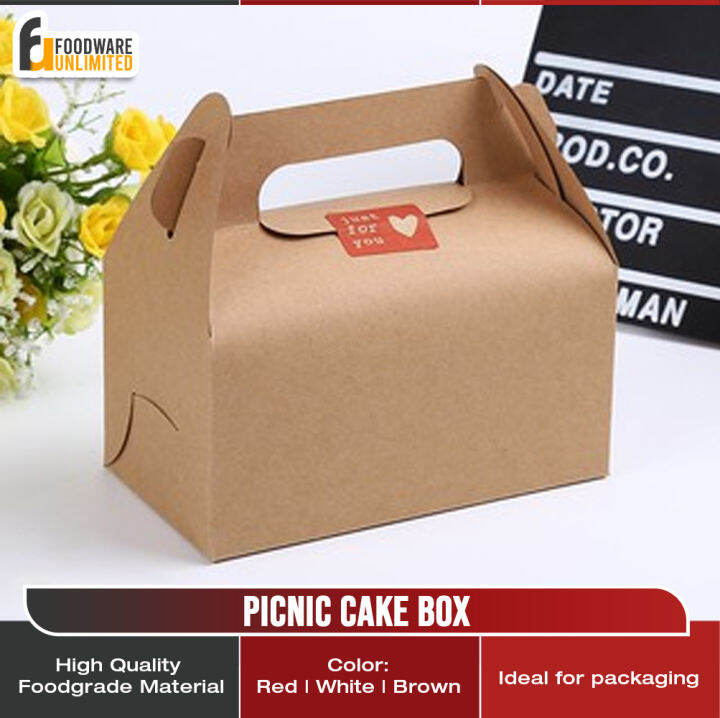 Pastry Kraft Paper Case Cake Cookie Food Pack Cake Picnic Box | Lazada PH