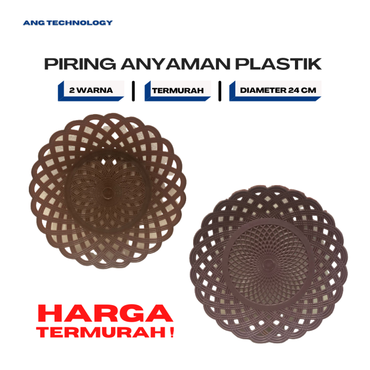 Piring Rotan Plastik Anyaman ANG Termurah 2 Warna | Lazada Indonesia