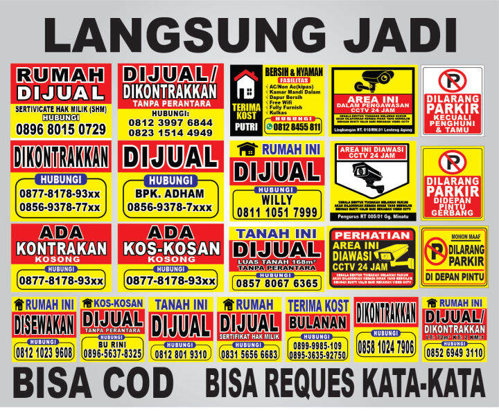 SPANDUK DIJUAL/DIKONTRAKKAN/ADA KOS-KOSAN CUSTOM SESUAI PESANAN ...