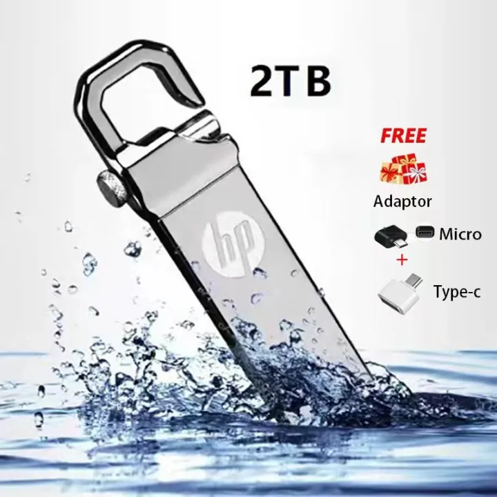 【Ready Stock】HP 3.0 2TB Flash Drive Metal Waterproof High speed U Disk ...