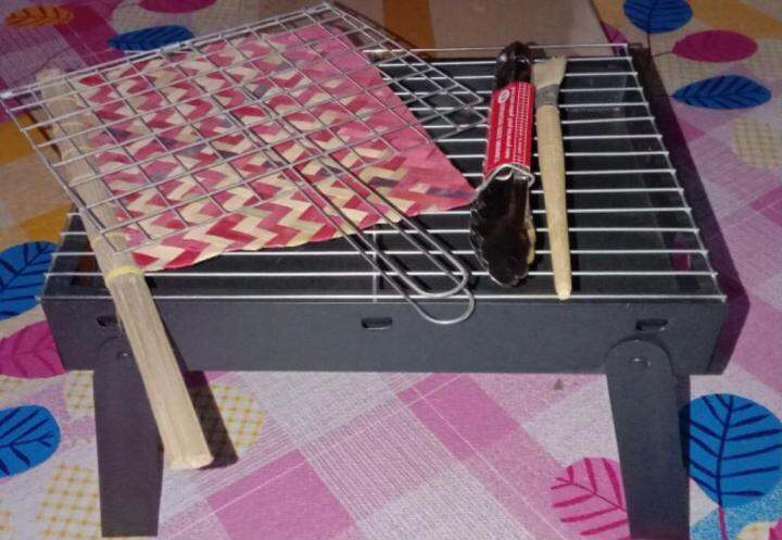 Bakaran sate arang bakaran portabel lipat bakaran ayam bakaran jagung ...