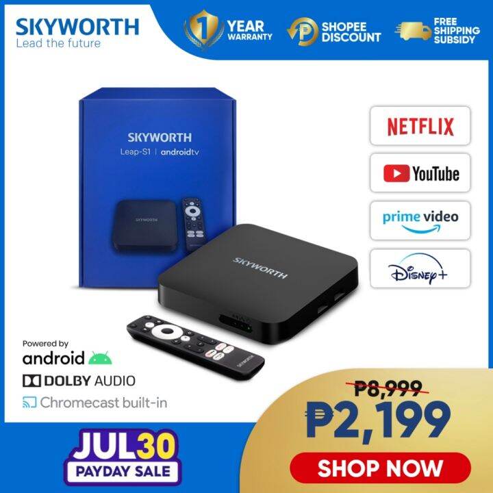 SKYWORTH Android Tv Box [Leap-S1] 2g 8g 4k Ultra HD Android 10.0 Wifi/Lan Netflix Youtube ...