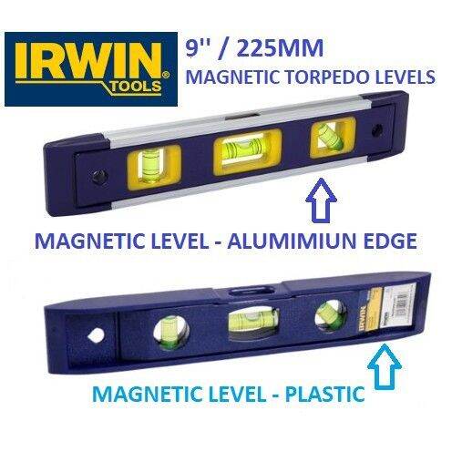 IRWIN MAGNETIC TORPEDO LEVELS PLASTIC MATERIALS & ALUMINIUM EDGE | Lazada