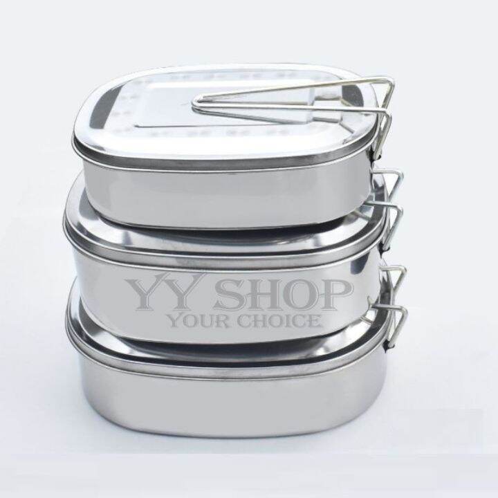 SUS304 Steel Rectangular Shape Lunch Box/Bekas Makanan/Food Container ...