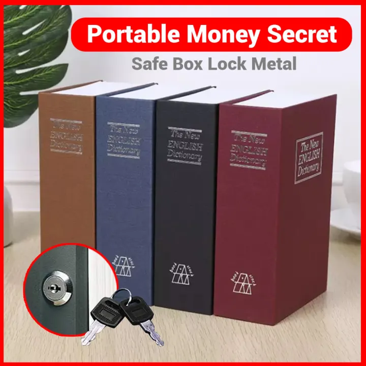 Key Lock Safe Vault Book Safe Money Bank Large Size 26.5*20*6.5cm Home ...