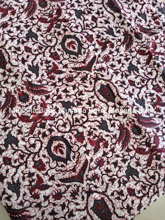 hmt kain batik merah bahan seragam batik motif lawasan | Lazada Indonesia