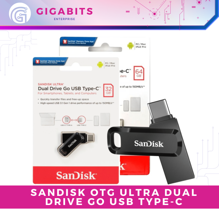 Sandisk OTG Ultra Dual Drive Go USB Type-C 150MB/s Read random color ...
