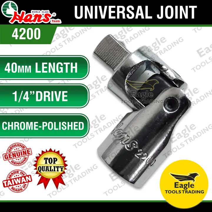 Hans Universal Joint 1/4" Dr. (2200) | chrome vanadium steel silver ...