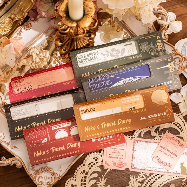 COONOTE 10pcs/pack Vintage Tickets Collage Junk Journal Decor Material ...