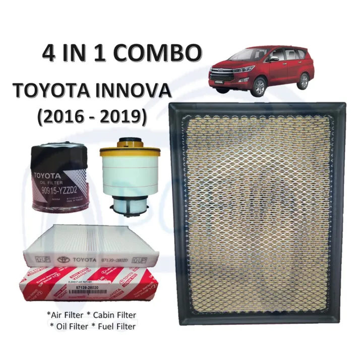 4 in 1 Combo : TOYOTA Innova (2016 - 2019) : Air filter, Cabin Filter ...