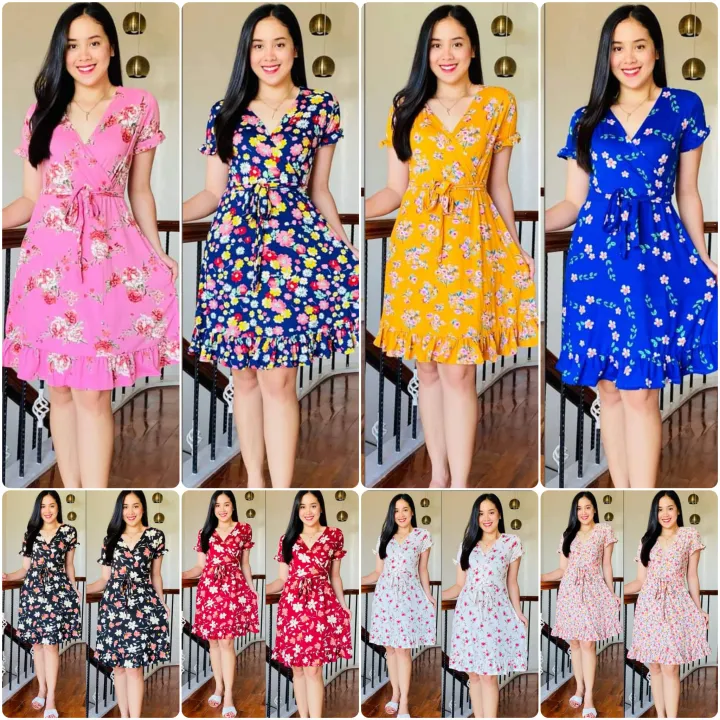 TrickSy FLORAL WRAP-AROUND DRESS FREESIZE , FIT SMALL TO LARGE BODY ...