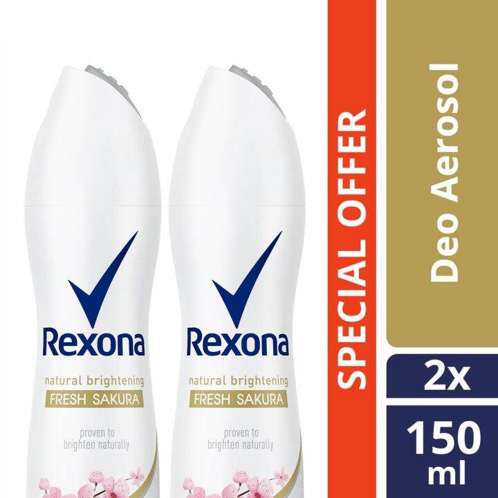 [BUNDLE OF 2] Rexona Natural Brightening Deodorant Spray Fresh Sakura 150ml | Lazada PH