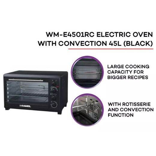 Camel WME-4501RC Electric Oven with Convection 45L (Black) | Lazada PH