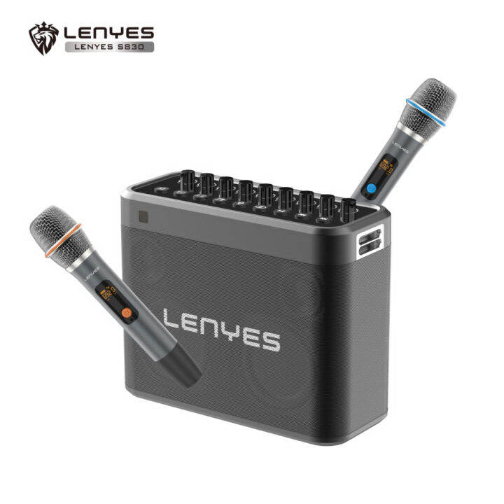 Speaker Bluetooth karaoke LENYES S830 160W KTV Wireless Speaker + 2 Microphone Karaoke Bluetooth ...