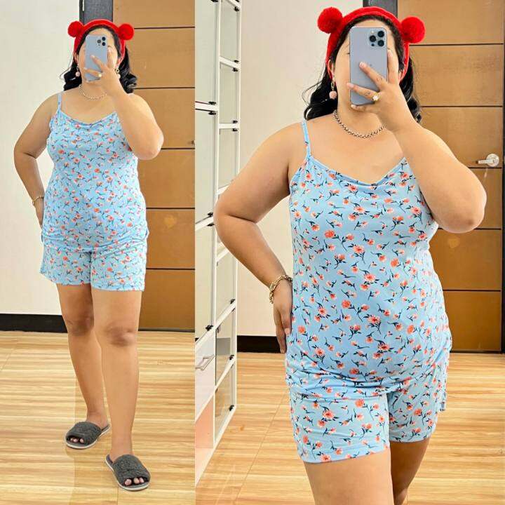 KCplussize SPAGHETTI SANDO WITH SHORT TERNO PLUS SIZE L-4XL | Lazada PH