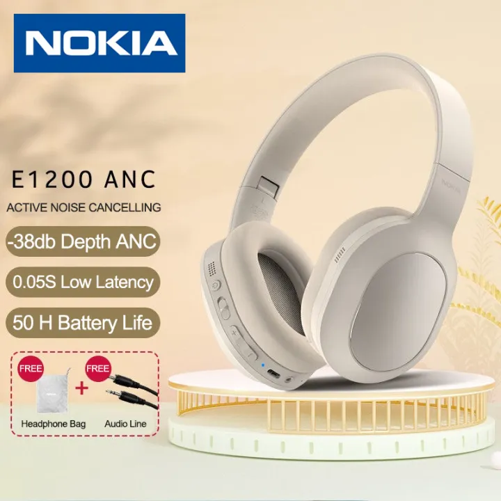 Nokia E1200 ANC Headphones Active Noise Cancelling Wireless Bluetooth ...