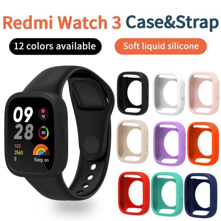 Silicone Case for Redmi Watch 3 Active Protection Shell Bracelet Replacement Strap for Xiaomi ...
