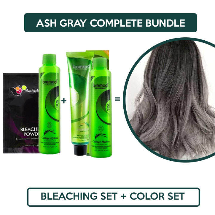 ASH GRAY COMPLETE BUNDLE! Bremod Hair Color & Hair Bleaching Set ...