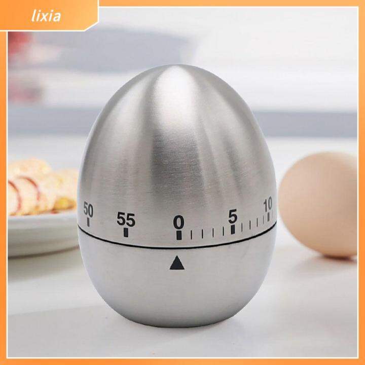 LIXIA เหล็กไร้สนิม ตัวจับเวลาในครัว ทรงไข่รูปร่าง พร้อมสัญญาณเตือน จับ ...