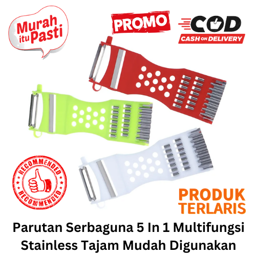 [BISA COD] PROMO Parutan Serbaguna 5 In 1 Multifungsi Stainless Tajam ...