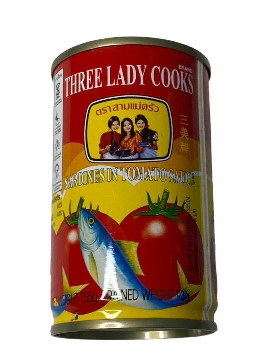 สามแม่ครัว ปลากระป๋อง รุ่น ฝาดึง ปลาซาร์ดีนในซอสมะเขือเทศ THREE LADY ...