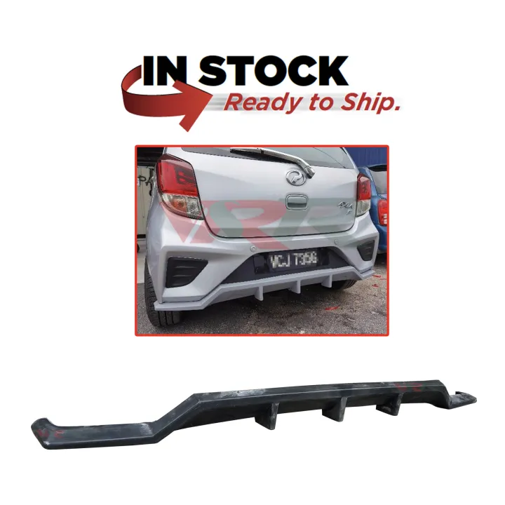 Perodua Axia (2020) TAKERO Style Rear Back Skirt Bumper Lower Diffuser ...