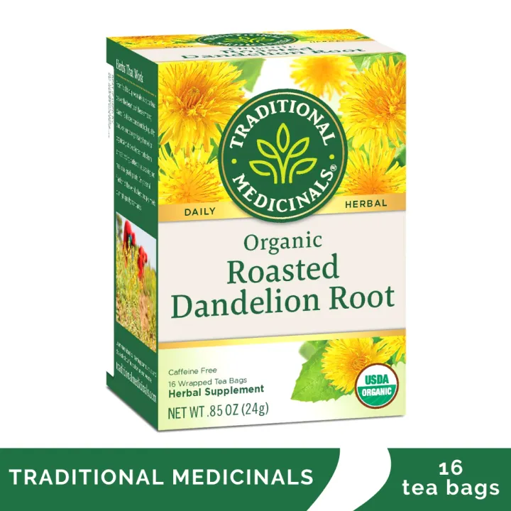 Traditional Medicinals Organic Roasted Dandelion Root Caffeine Free 16