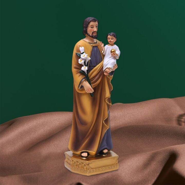 Saint Joseph Carrying Child Jesus Statues Religious Figurines Resin ...