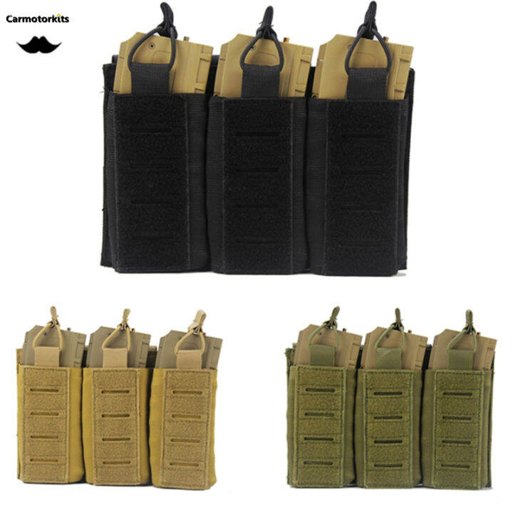 Molle Mag Pouch Tactical Magazine Pouch Elastic Open-Top Triple Mag ...