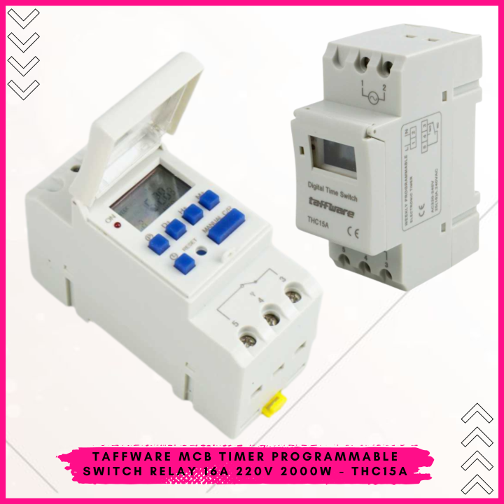 MURAH COD Taffware MCB Timer Programmable Switch Relay 16A 220V 2000W ...