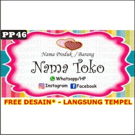 STIKER PERSEGI PANJANG PP46 ISI 50 | STIKER PRODUK | STIKER KEMASAN ...