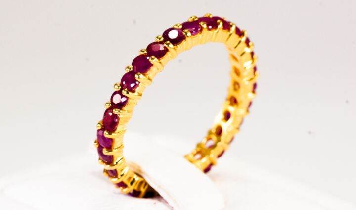 (R77 ชื่อแบบ "นางแย้ม") : แหวนพลอยรอบนิ้วประดับทับทิม (Ruby) | Lazada.co.th