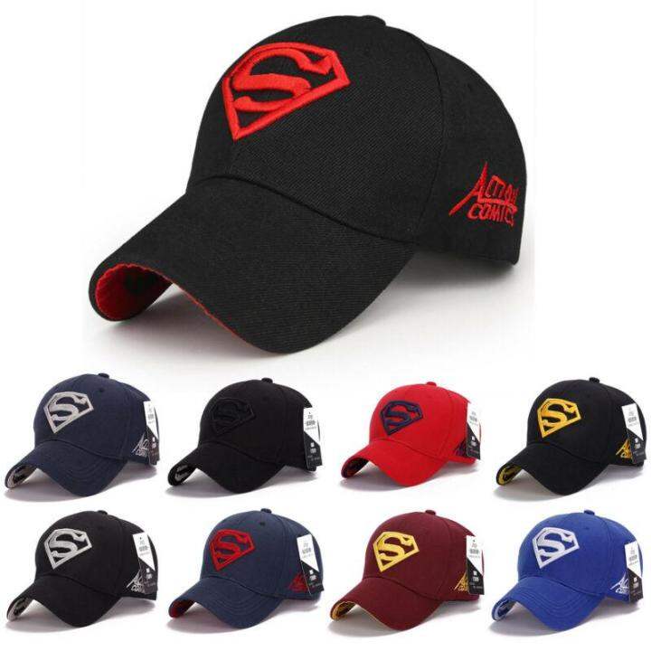 Ghobfpe Men Hats Boys Superman Logo Adjustable Baseball Caps Strap-back ...