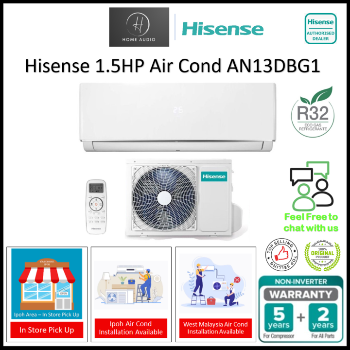 Hisense Air Cond 1.5HP R32 NON-INVERTER - AN13DBG1 | Lazada
