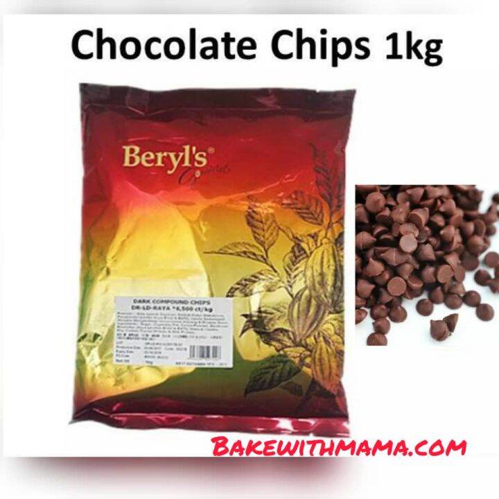 beryls dark chocolate chip 1kg / 500g | Lazada