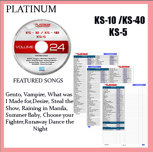 Platinum KS-10 / KS-40 / KS-5 New Updated 2023 Volume 24 CD Set with Songlist and Songbook ...