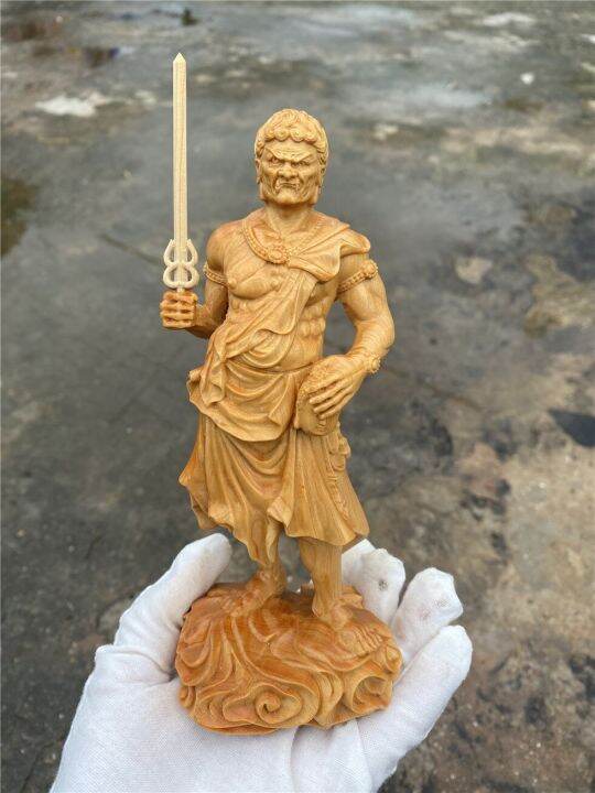 Fudo Ming Wang Acalanatha Bodhisattva Wood Carving Handmade Art Work ...